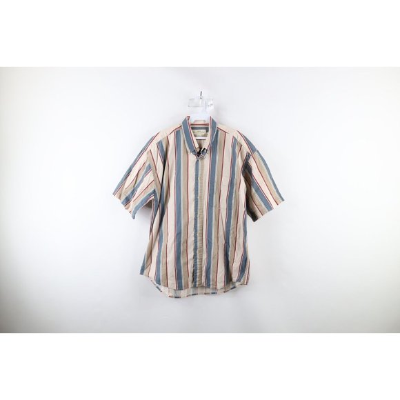 Vintage | Shirts | Vtg 9s Streetwear Mens Large Faded Rainbow Striped ...